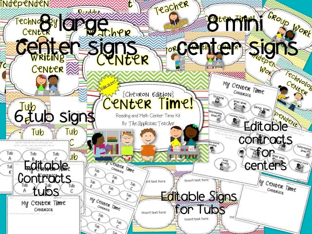 Center-Time-Kit-Chevron-ThemedFINALPreview - The Applicious Teacher