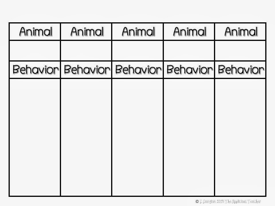 Animal-Behavior-Chart - The Applicious Teacher