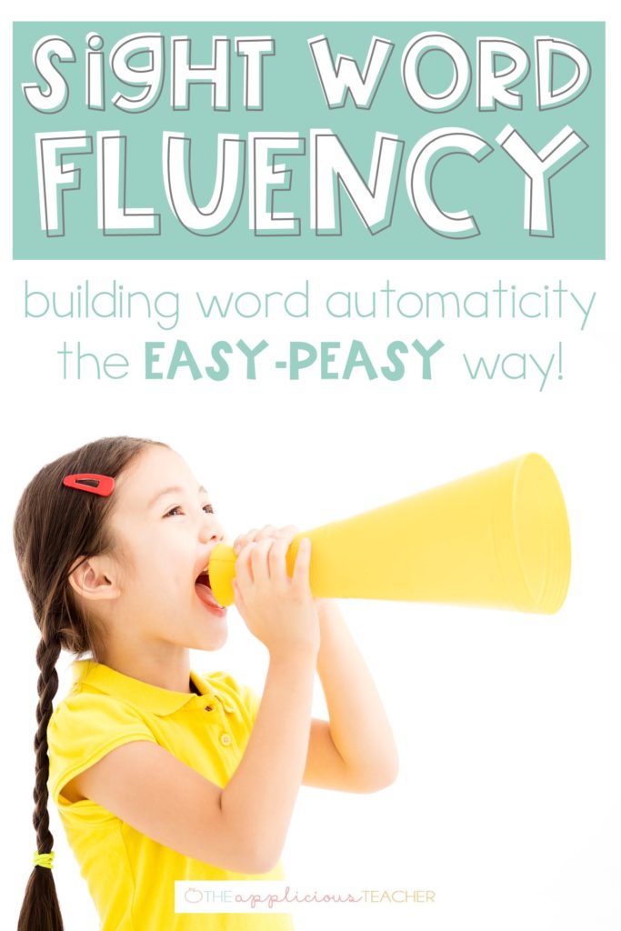 Sight Word Fluency - The Applicious Teacher