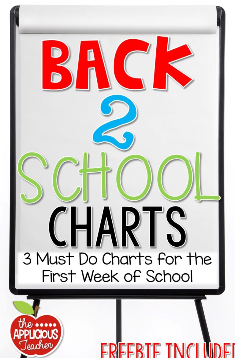 First Week of School Charts FREEBIE - The Applicious Teacher