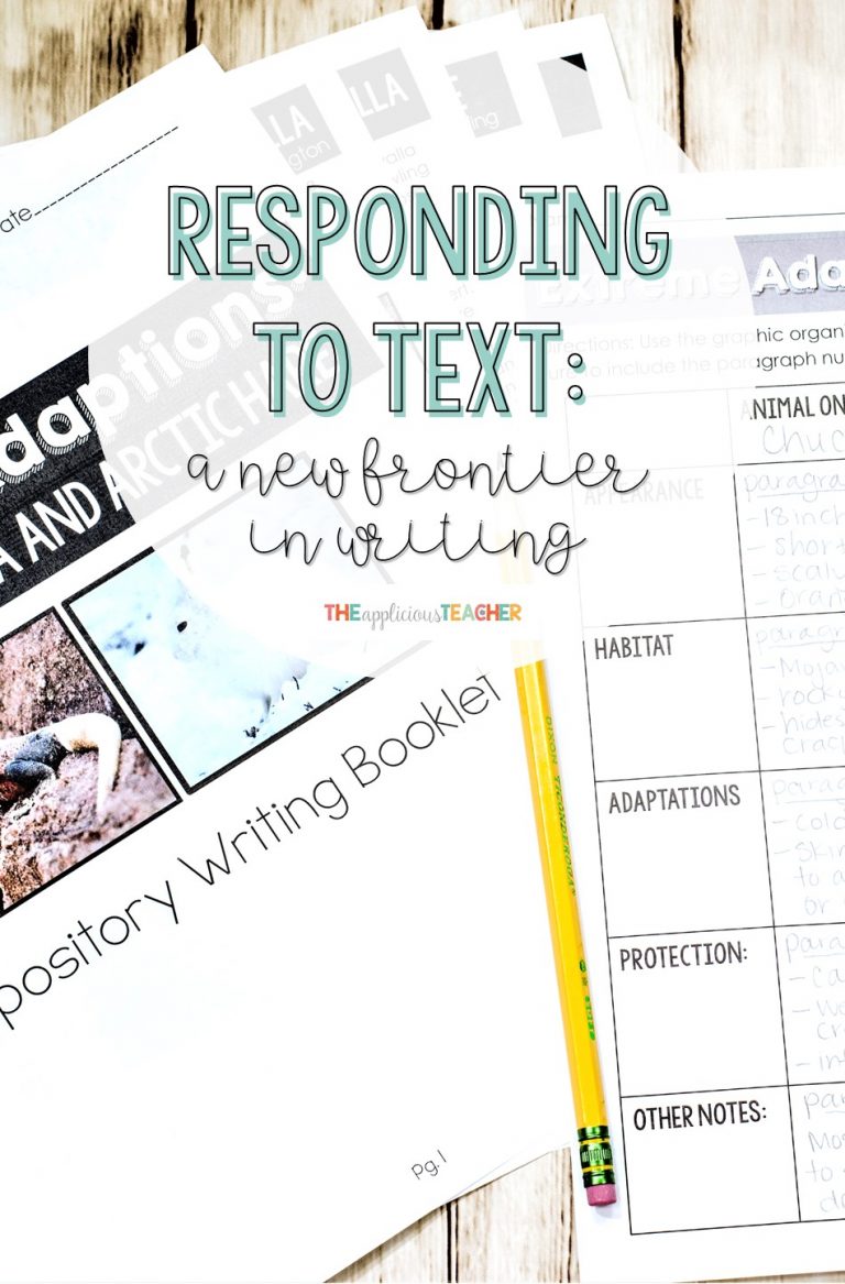 Responding to Text Writing Lesson Plans and Activities
