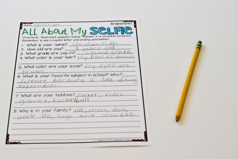 All About Me Writing: A Back to School Writing and Craft