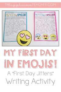 first day jitters emoji writing activity for back to school