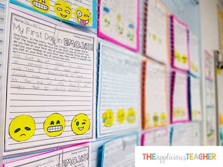 first day jitters emoji writing activity for back to school