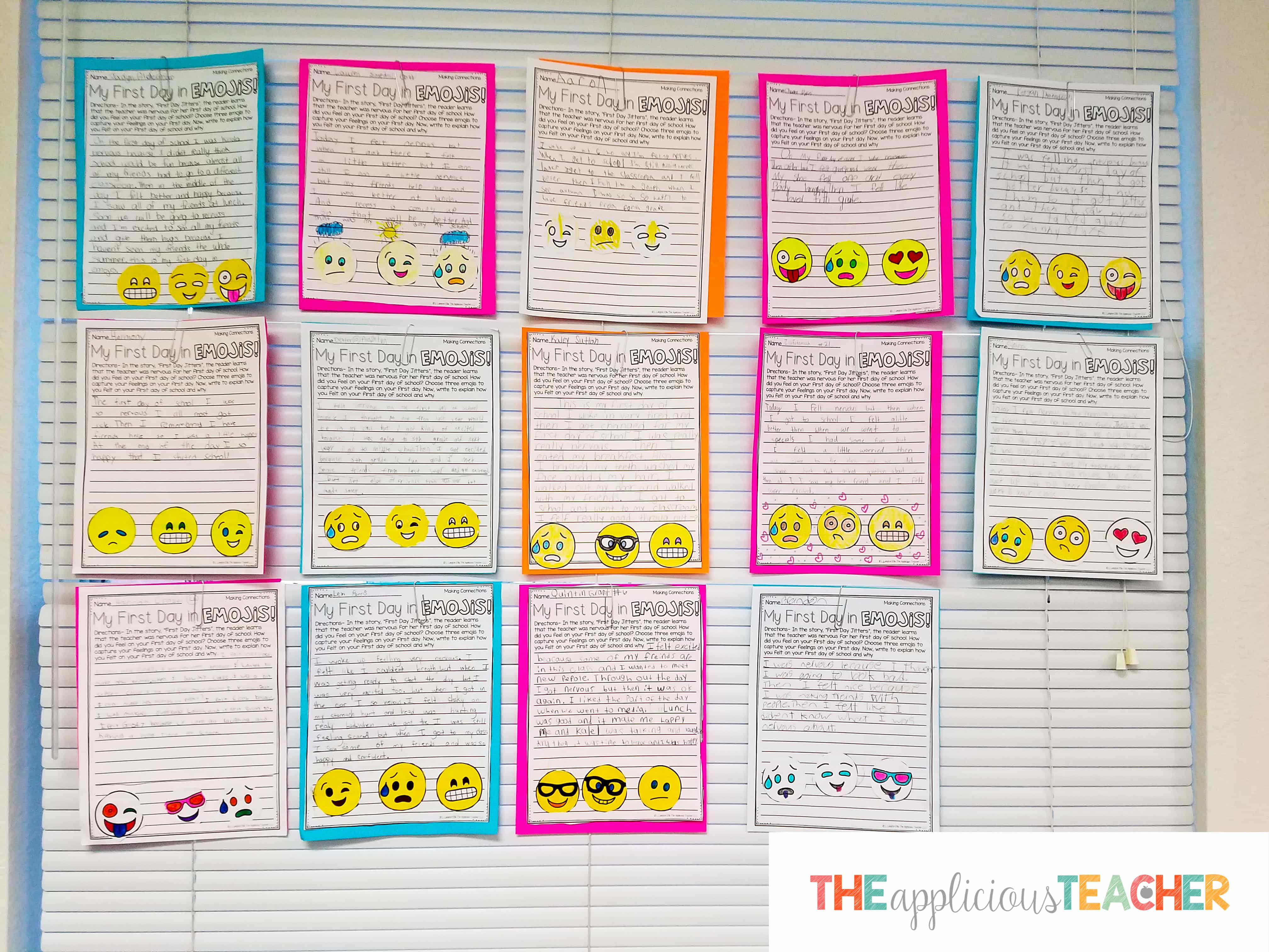 first day jitters emoji writing activity for back to school