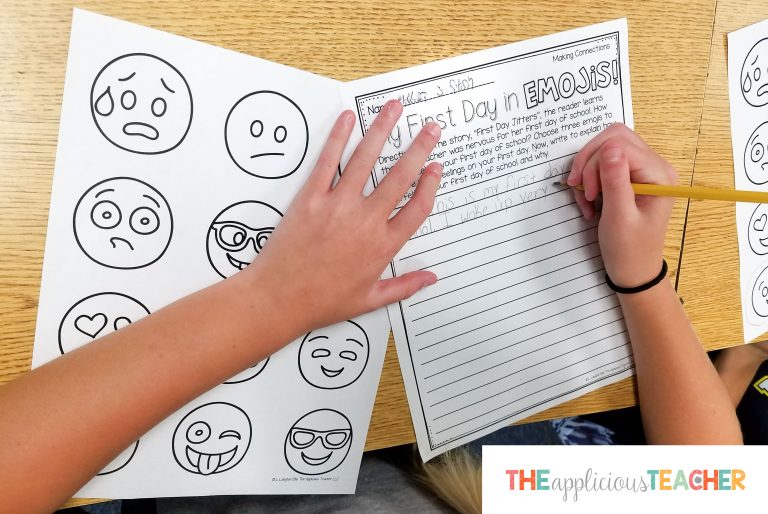 first day jitters emoji writing activity for back to school