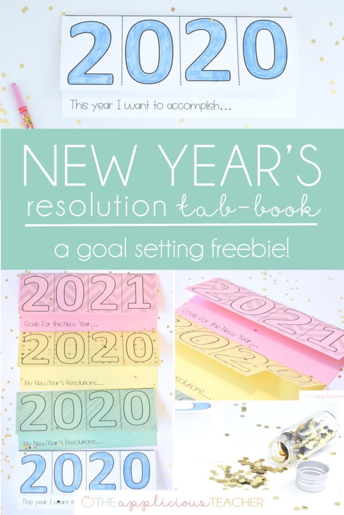 new years resolution goal setting freebie pin 2020 - The Applicious Teacher