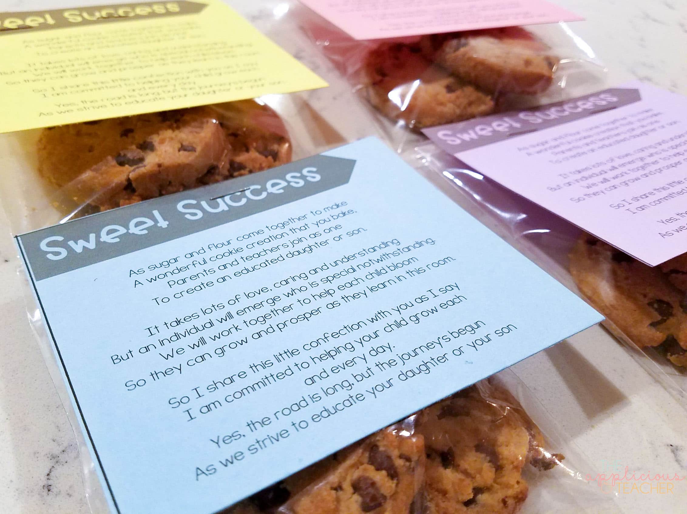 Open House Gift: Sweet Success Cookie Poem - The Applicious Teacher
