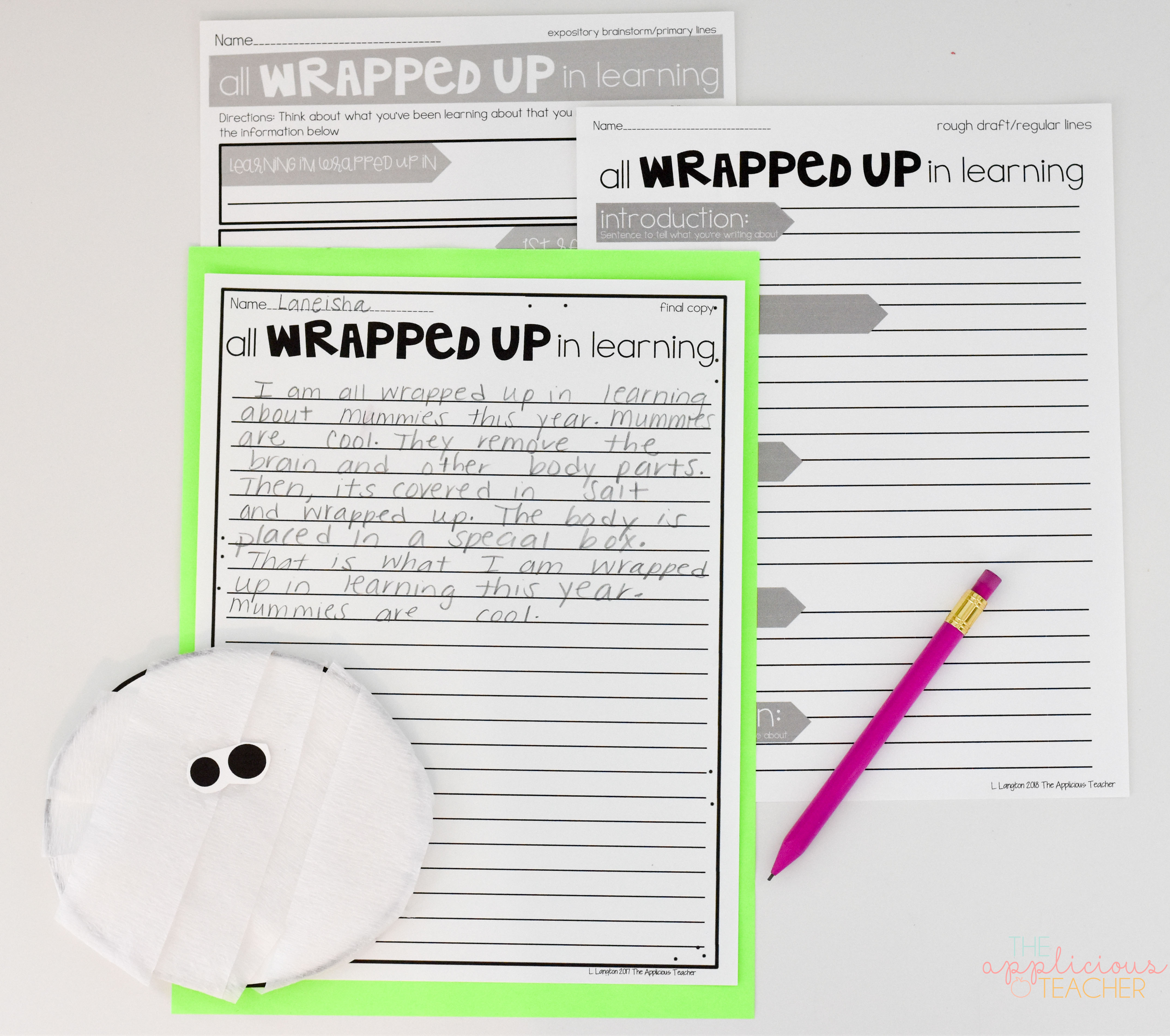 Halloween Mummy Writing Activity - The Applicious Teacher