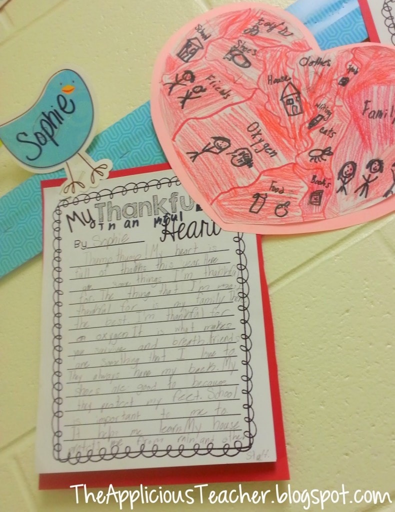 My Thankful Heart: A Thanksgiving Writing Activity - The Applicious Teacher