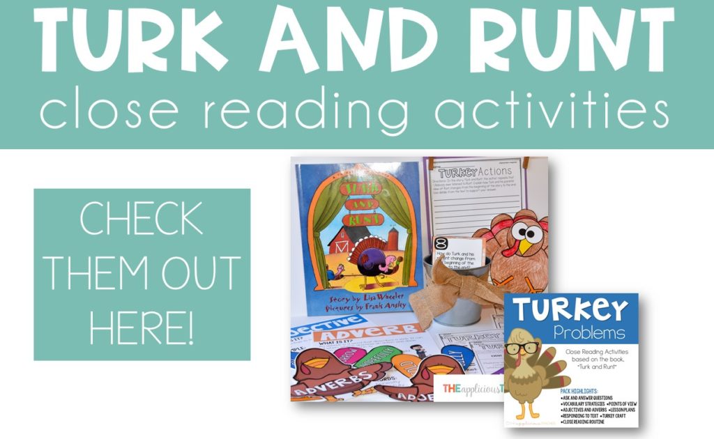 Turk and runt close readign activities click here - The Applicious Teacher