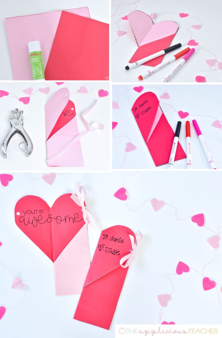 Easy Valentine's Day Classroom Craft: Hidden Heart Bookmark