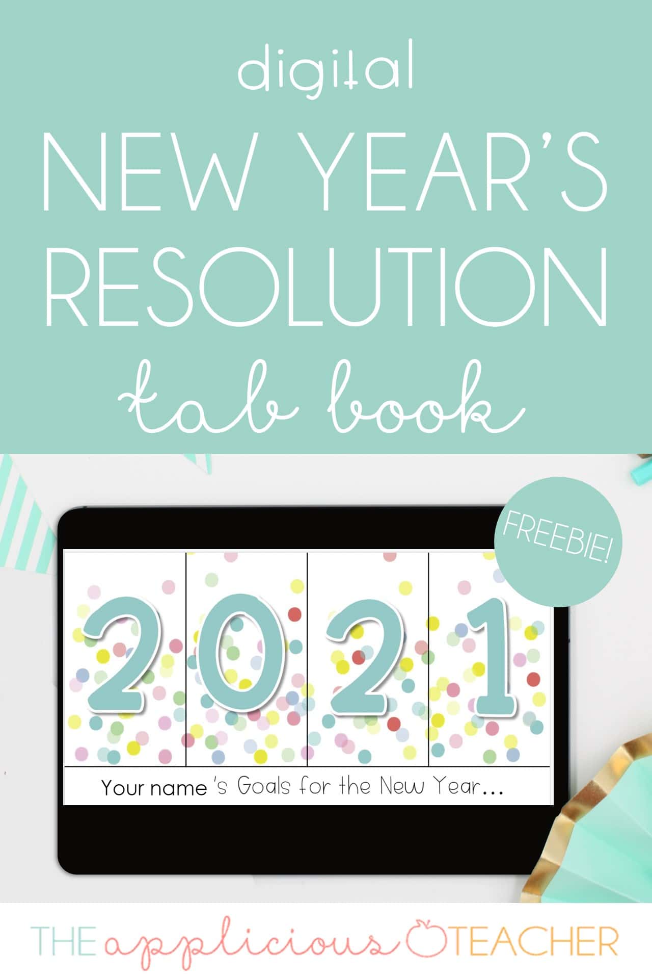 digital new years resolution activity - The Applicious Teacher