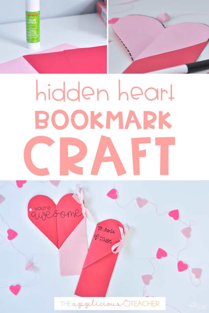 hidden heart bookmark craft pin - The Applicious Teacher