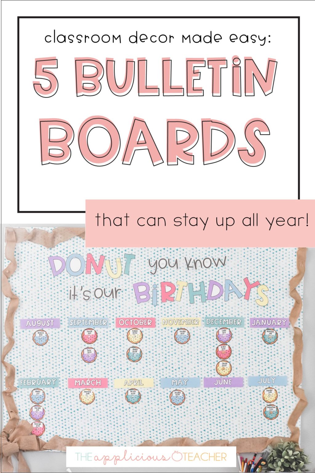 5 Bulletin Boards That You Can Keep Up All Year - The Applicious Teacher