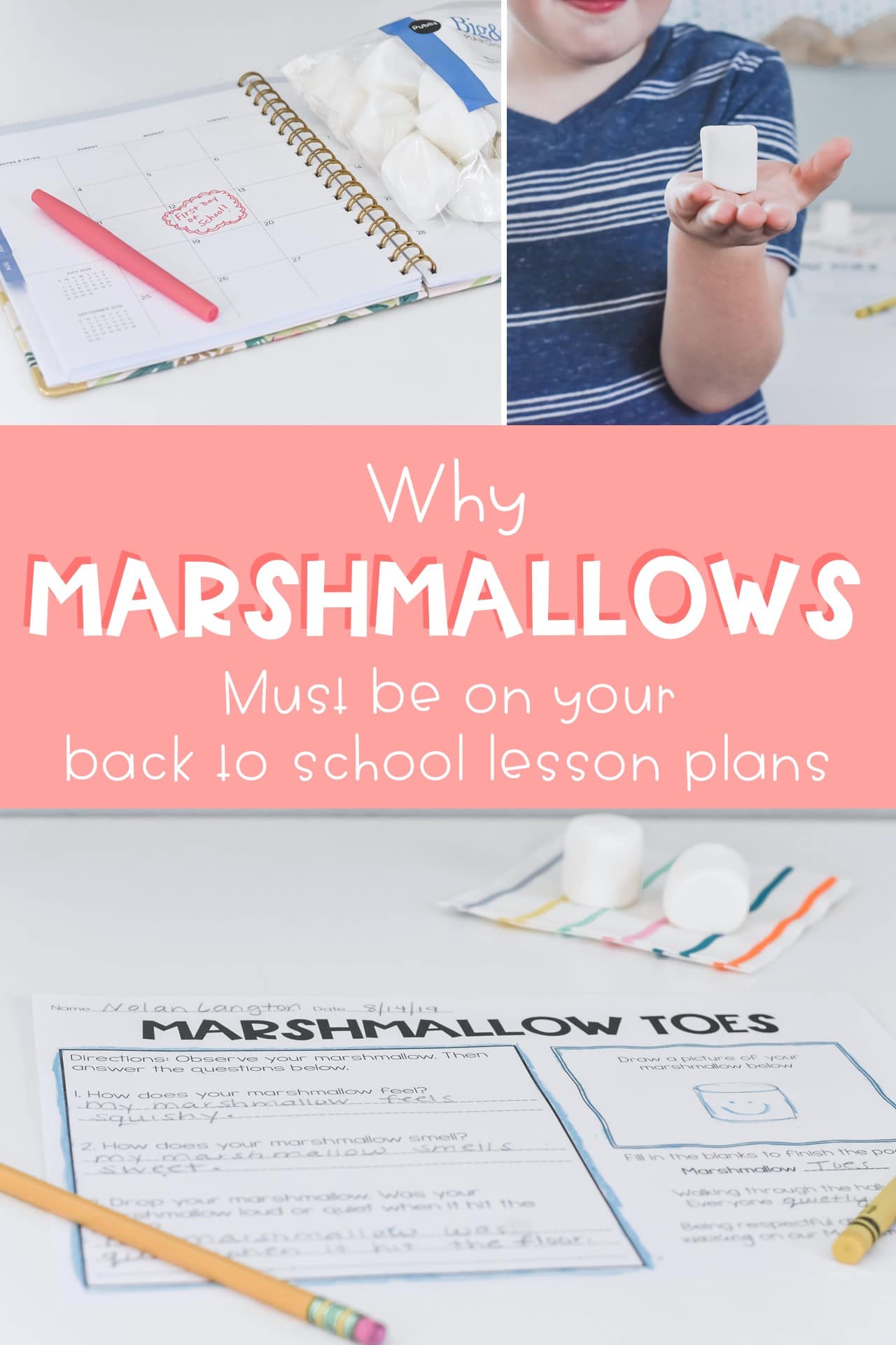 quiet line marshmallow toes - The Applicious Teacher