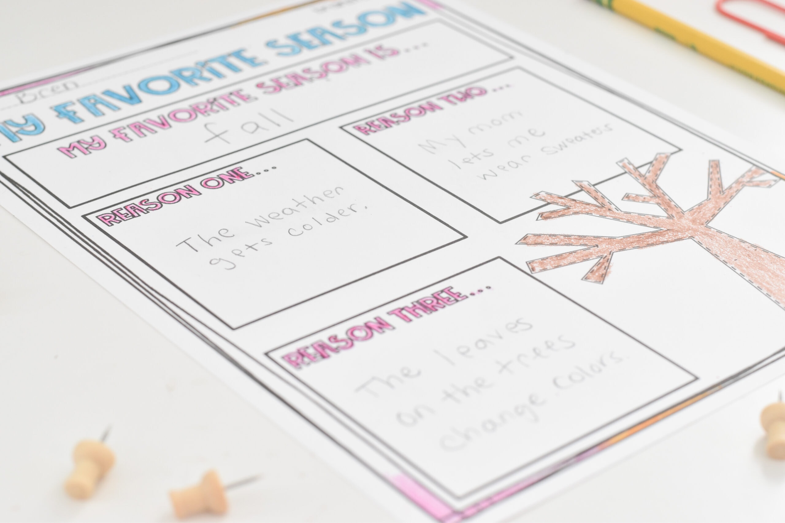 2nd Grade Opinion Writing: My Favorite Season - The Applicious Teacher