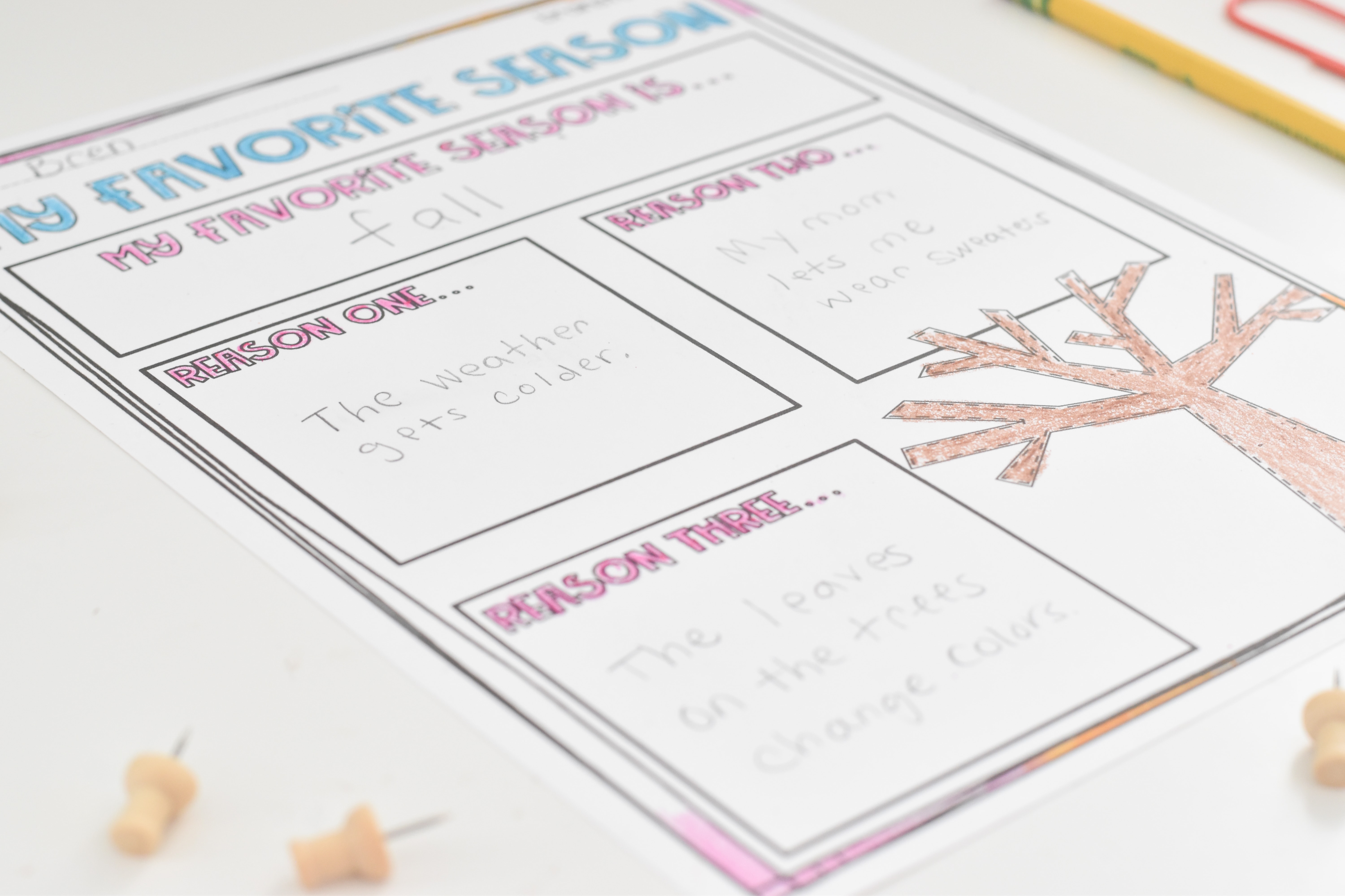 2nd Grade Opinion Writing: My Favorite Season - The Applicious Teacher