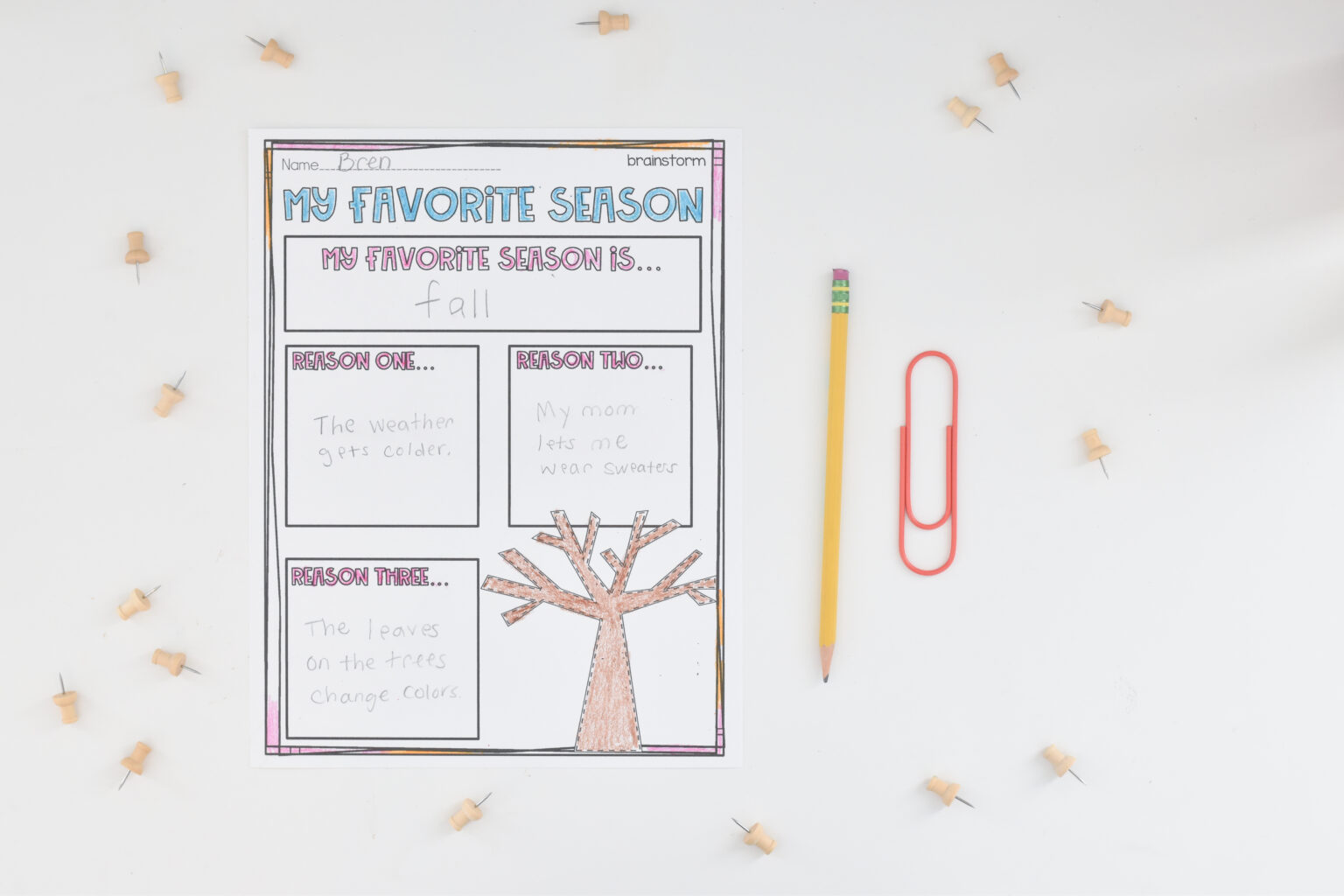 2nd Grade Opinion Writing: My Favorite Season - The Applicious Teacher