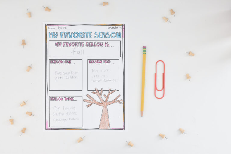 2nd Grade Opinion Writing: My Favorite Season - The Applicious Teacher