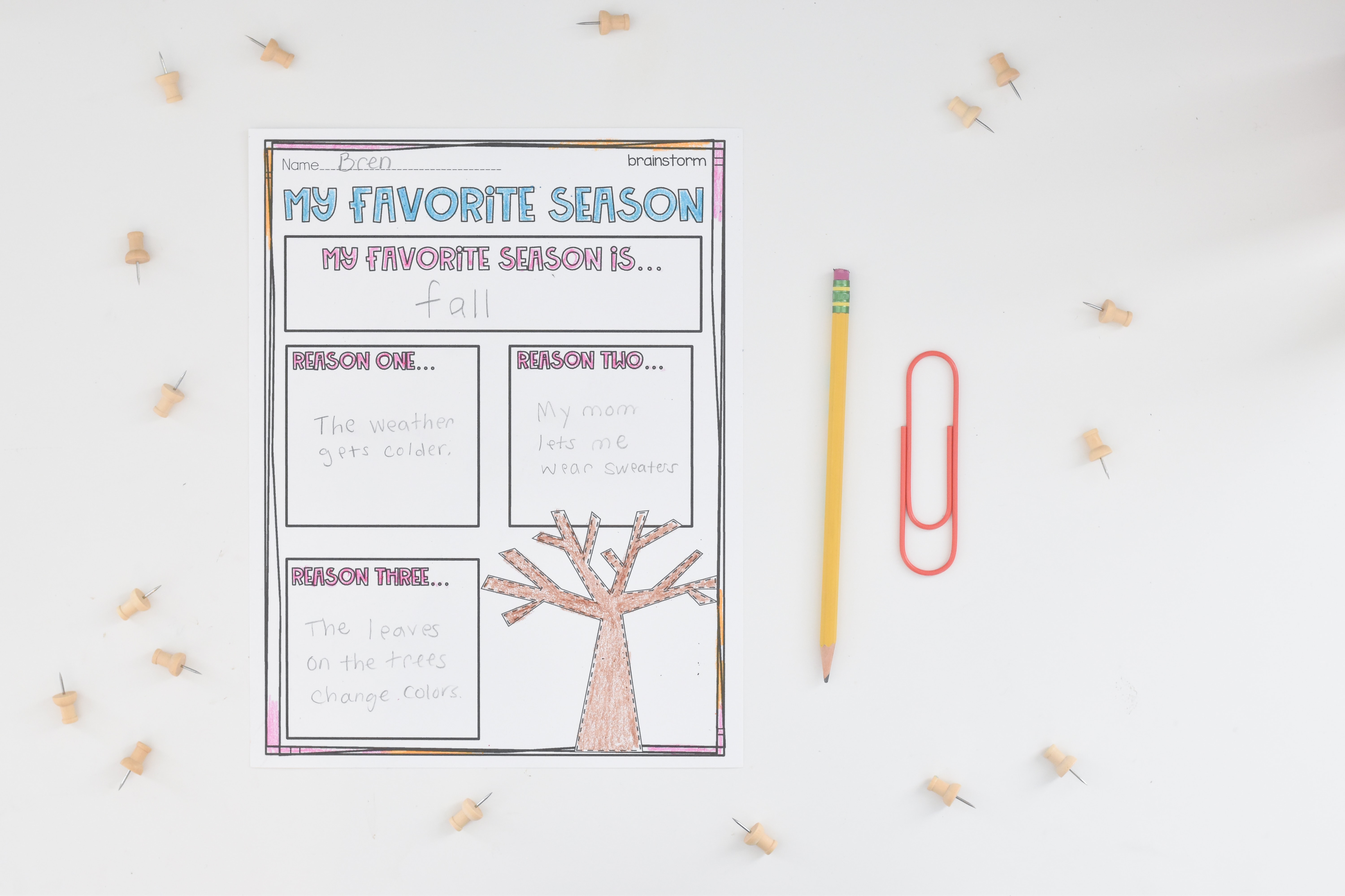2nd Grade Opinion Writing: My Favorite Season - The Applicious Teacher