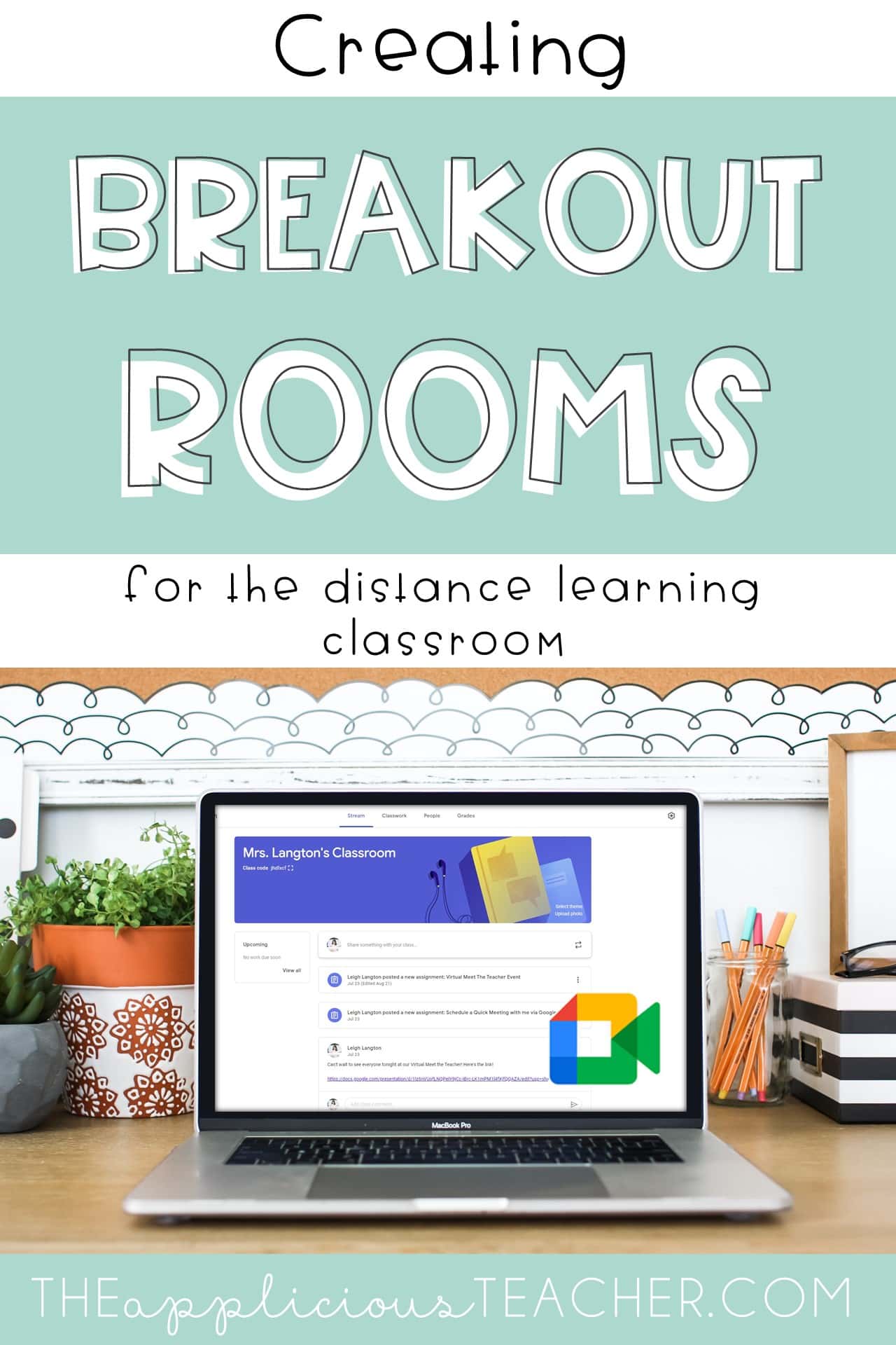 breakout rooms in distance learning pin - The Applicious Teacher
