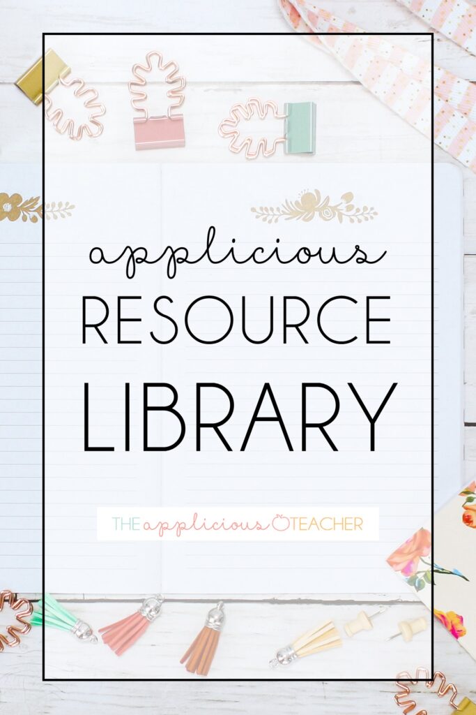 resource library 3 - The Applicious Teacher