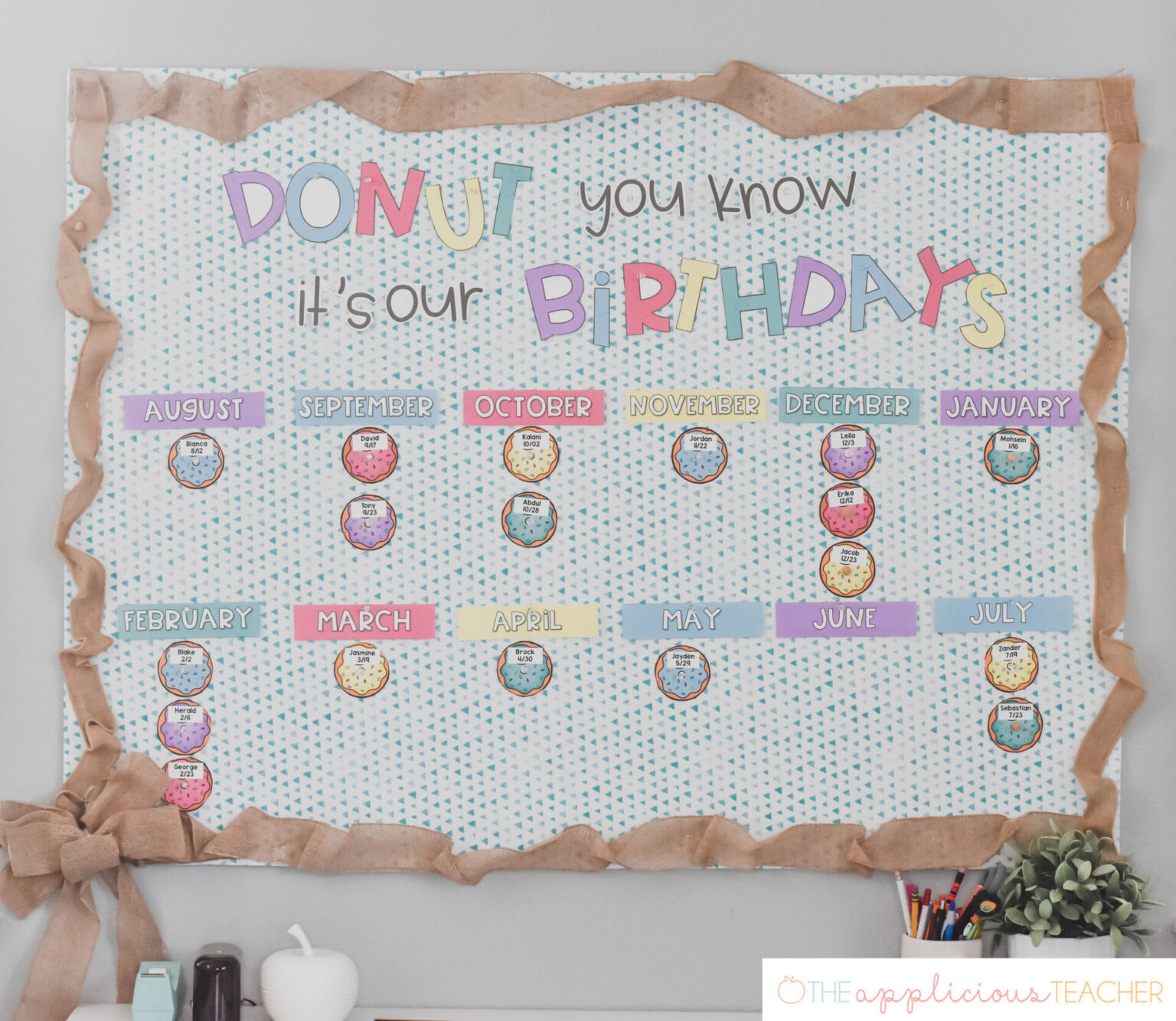 Birthday Bulletin Board: Donut Bulletin Board - The Applicious Teacher