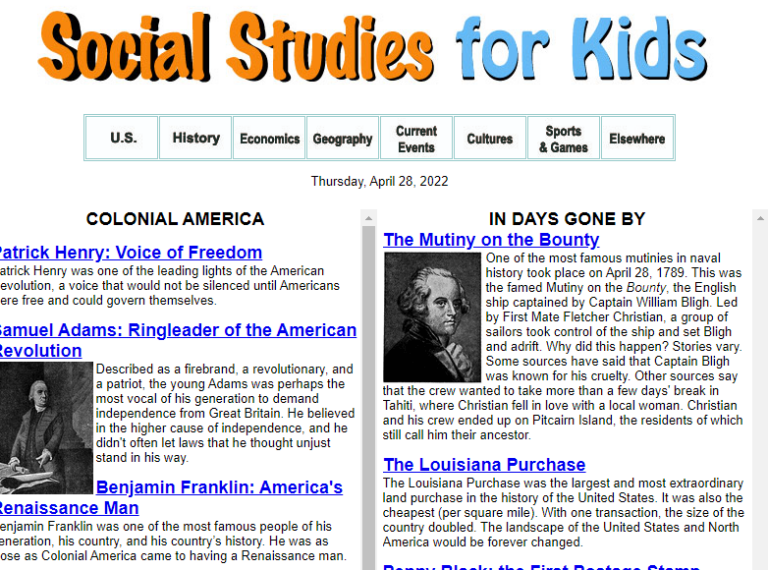10 Free Social Studies Websites for the Elementary Classroom - The ...