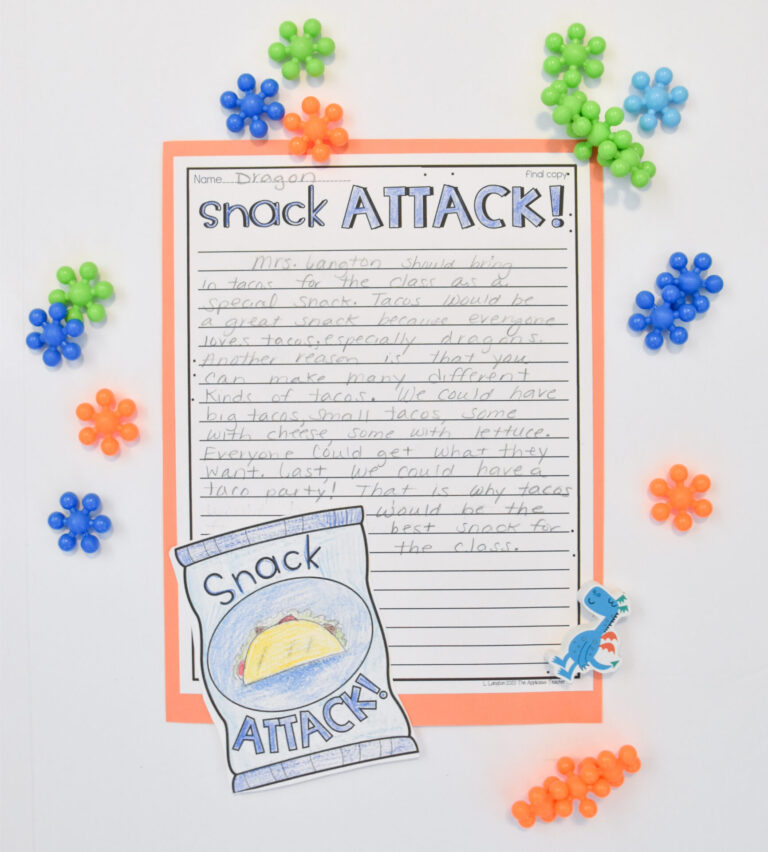 Snack Attack Persuasive Writing Activity for 2nd Grade - The Applicious ...