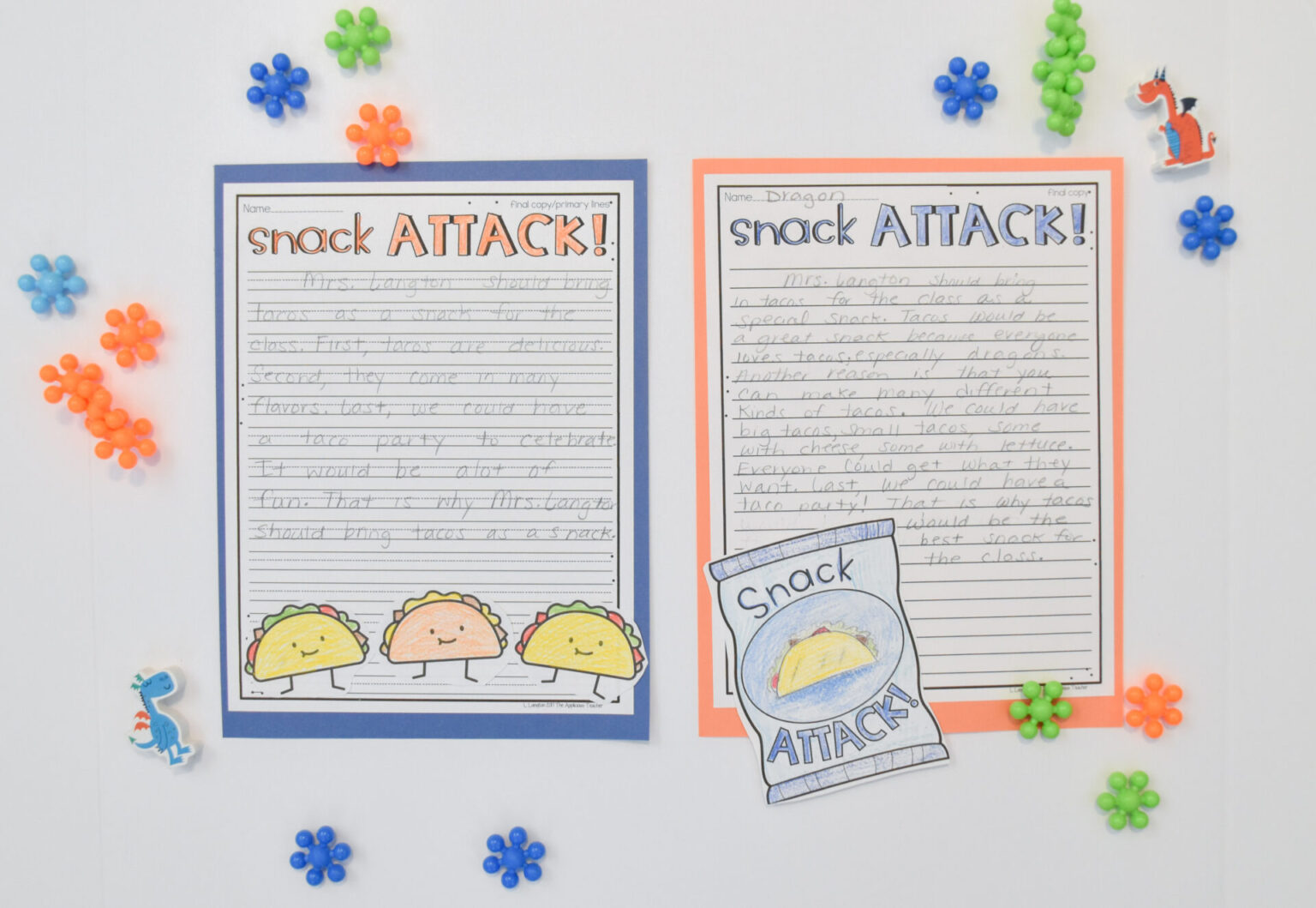 Snack Attack Persuasive Writing Activity for 2nd Grade - The Applicious ...