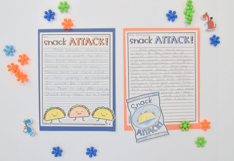 Snack Attack Persuasive Writing Activity for 2nd Grade - The Applicious ...