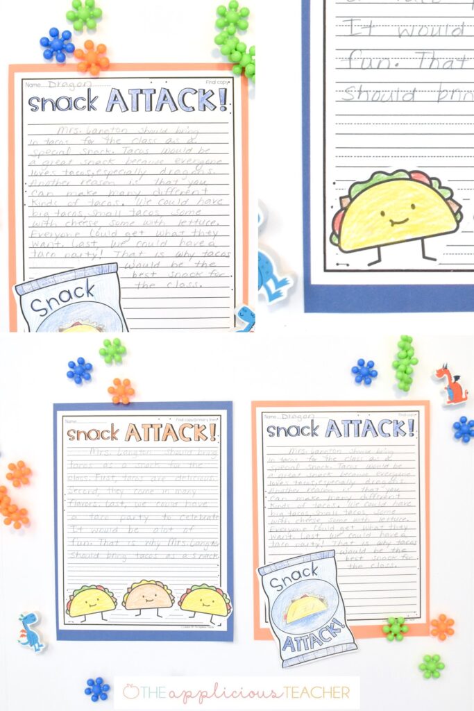 Snack Attack Persuasive Writing Activity for 2nd Grade - The Applicious ...