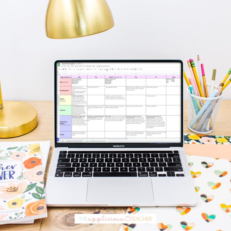 Lesson Planning with Google Sheets - The Applicious Teacher