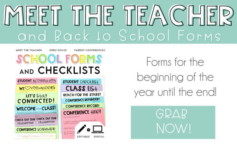 7 Must Have Meet the Teacher Forms