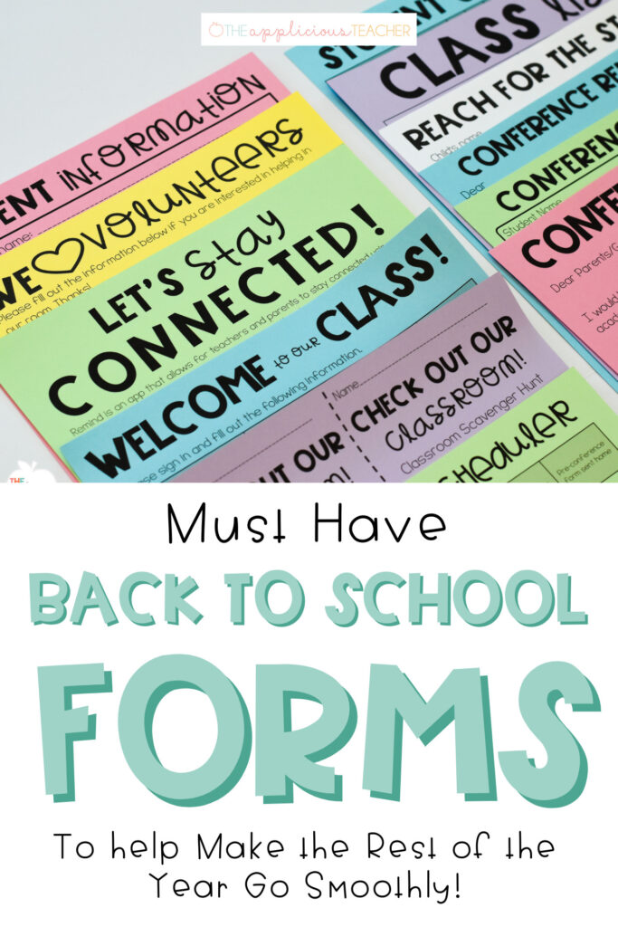 7 Must Have Meet the Teacher Forms