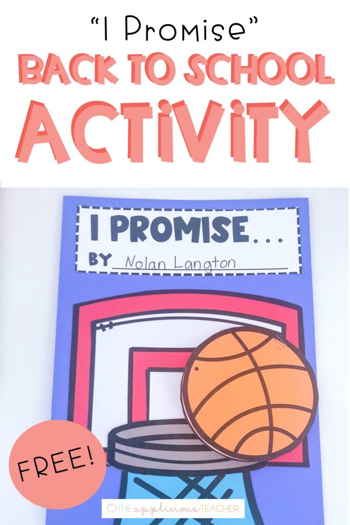 I Promise - A Classroom Promise Activity - The Applicious Teacher