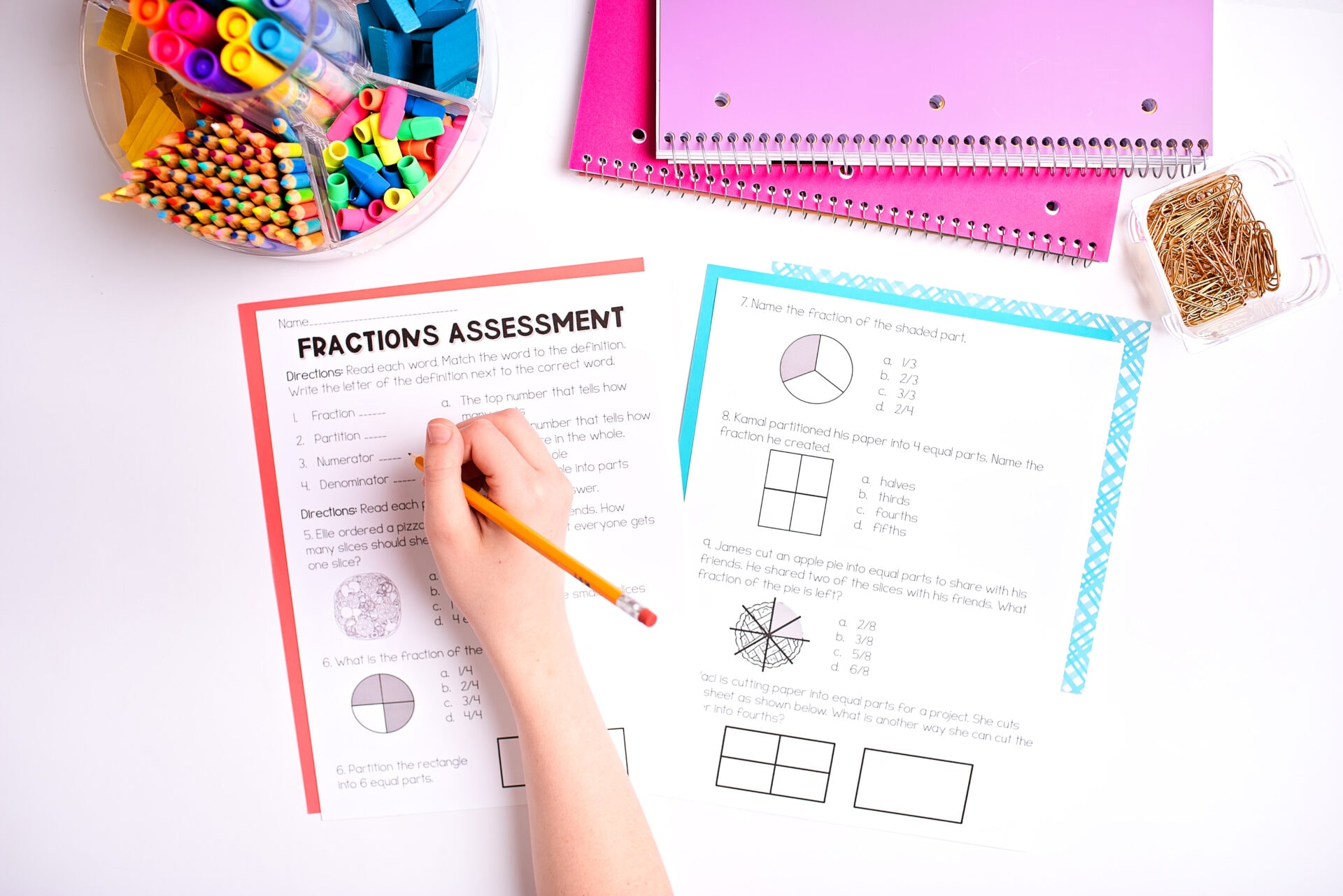 fraction activities 2nd grade fraction test - The Applicious Teacher