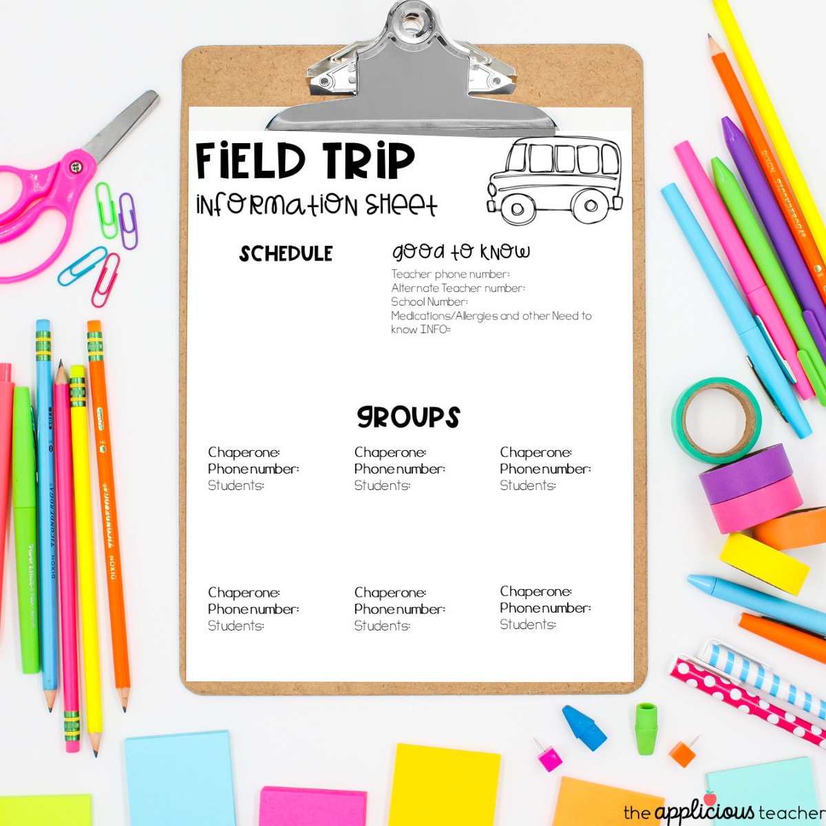 Field Trip Information Sheet (1) - The Applicious Teacher
