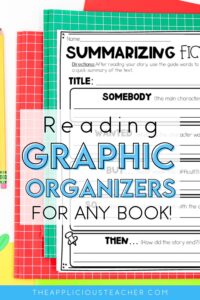 Reading Graphic Organizers for ANY BOOK! - The Applicious Teacher